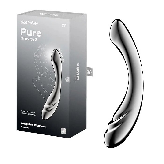Двусторонний стимулятор Satisfyer «Pure Gravity 3» из металла