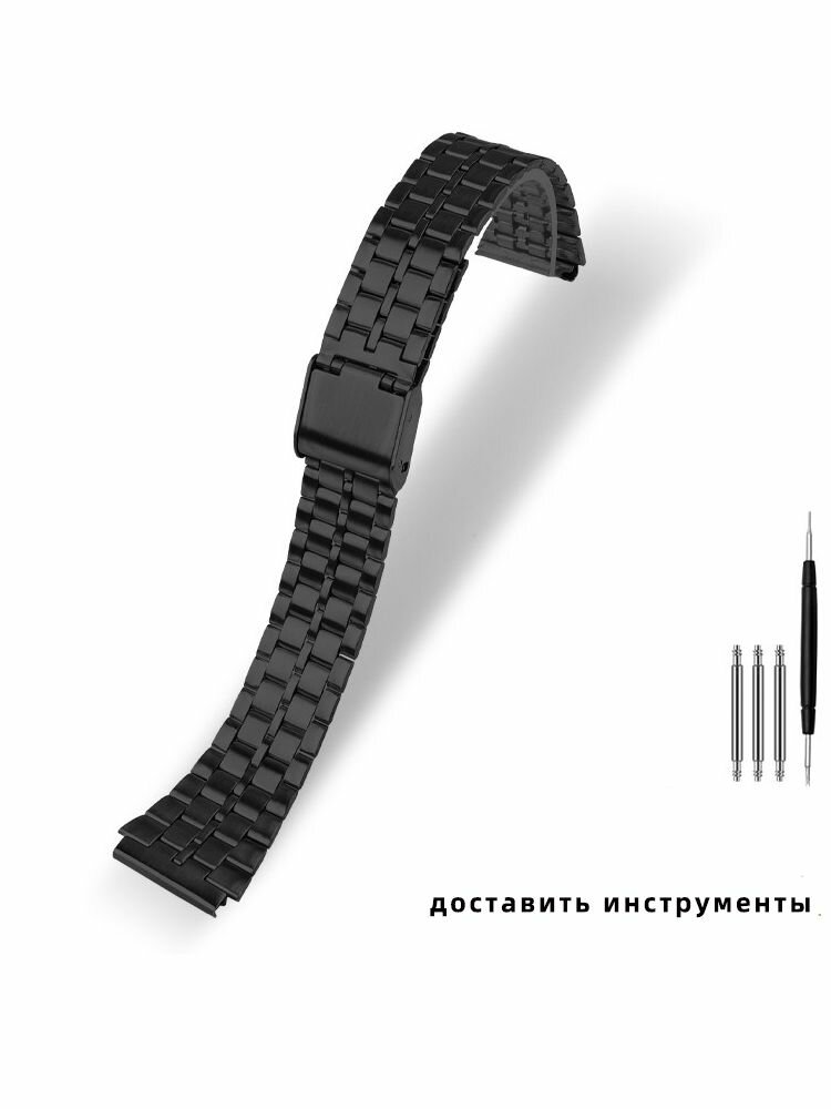 Ремешок из нержавеющей стали для часов Casio, 18 мм, для моделей A158WA, A159W, A168WA, A169, B650, AQ-230, A500W, F-91W, унисекс
