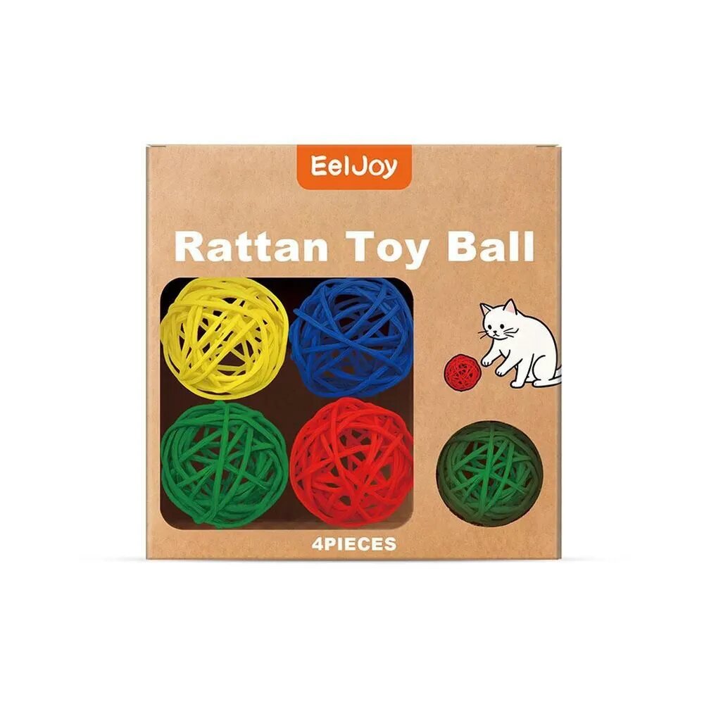 Игрушечный мячик из ротанга для кошек