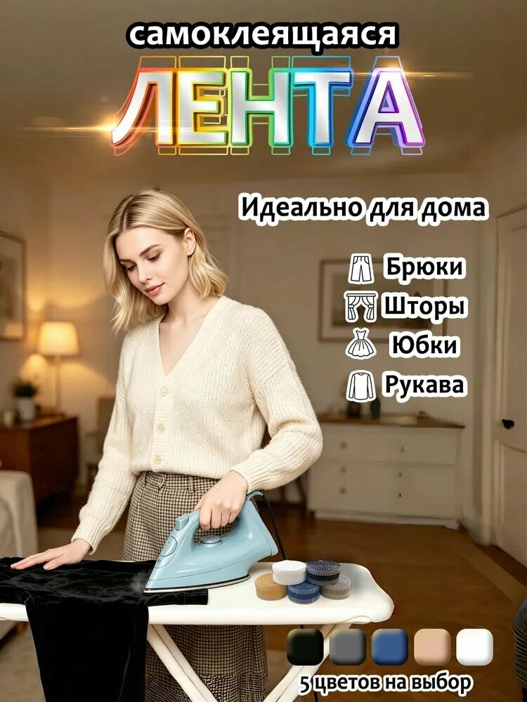 Термоклеевая лента для подшивки белая 2.5 см x 10 м (2 рулона по 5 м) лента для подшива брюк утюгом, клеевая паутинка для ткани — фото 1