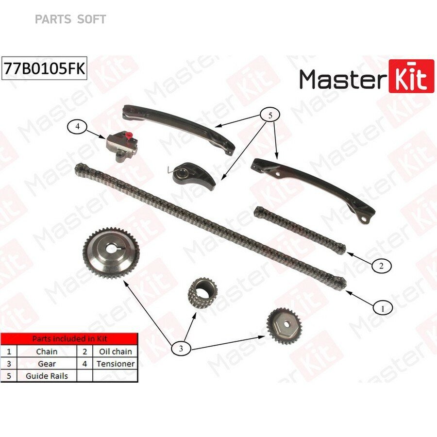 MASTERKIT 77B0105FK Комплект цепи ГРМ