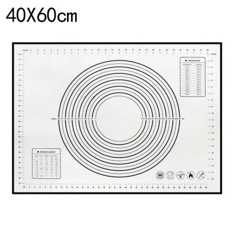 Силиконовый коврик для выпечки 40x60см, черный