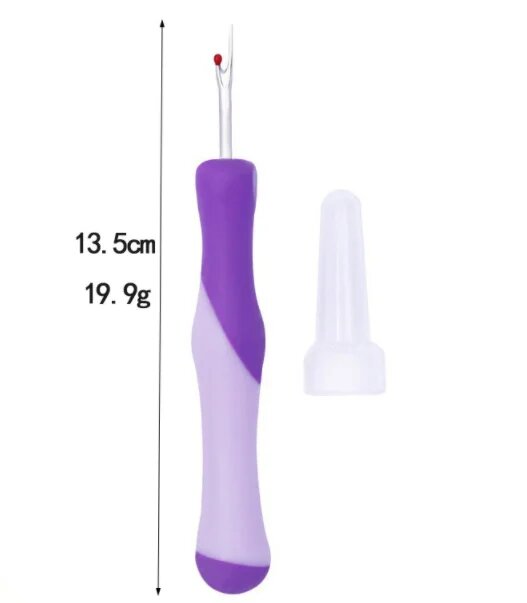 Швейный трикотажный крючок с защитой, 13.5см, purple