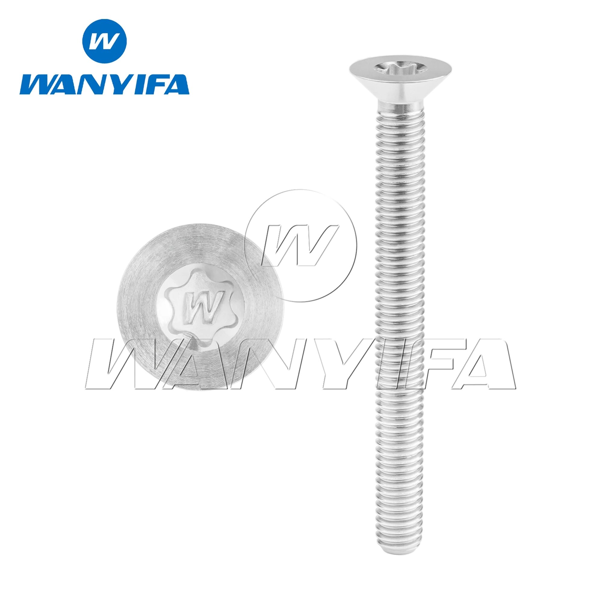 Wanyifa титановые болты M6 M8 с потайной бусиной Torx для M8 T40, Серебряный, Titanium, 70mm
