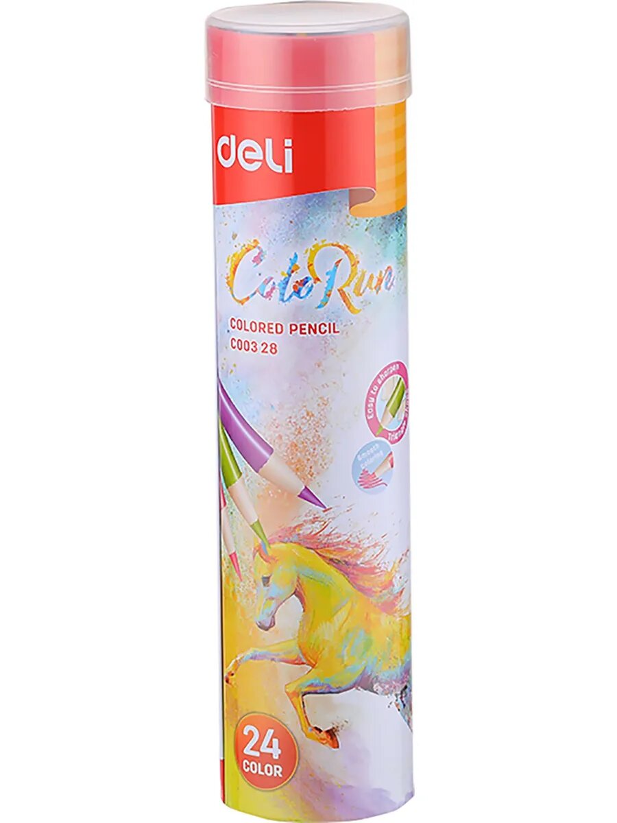 Карандаши 24 цвета ColoRun в металлической тубе (EC00328)