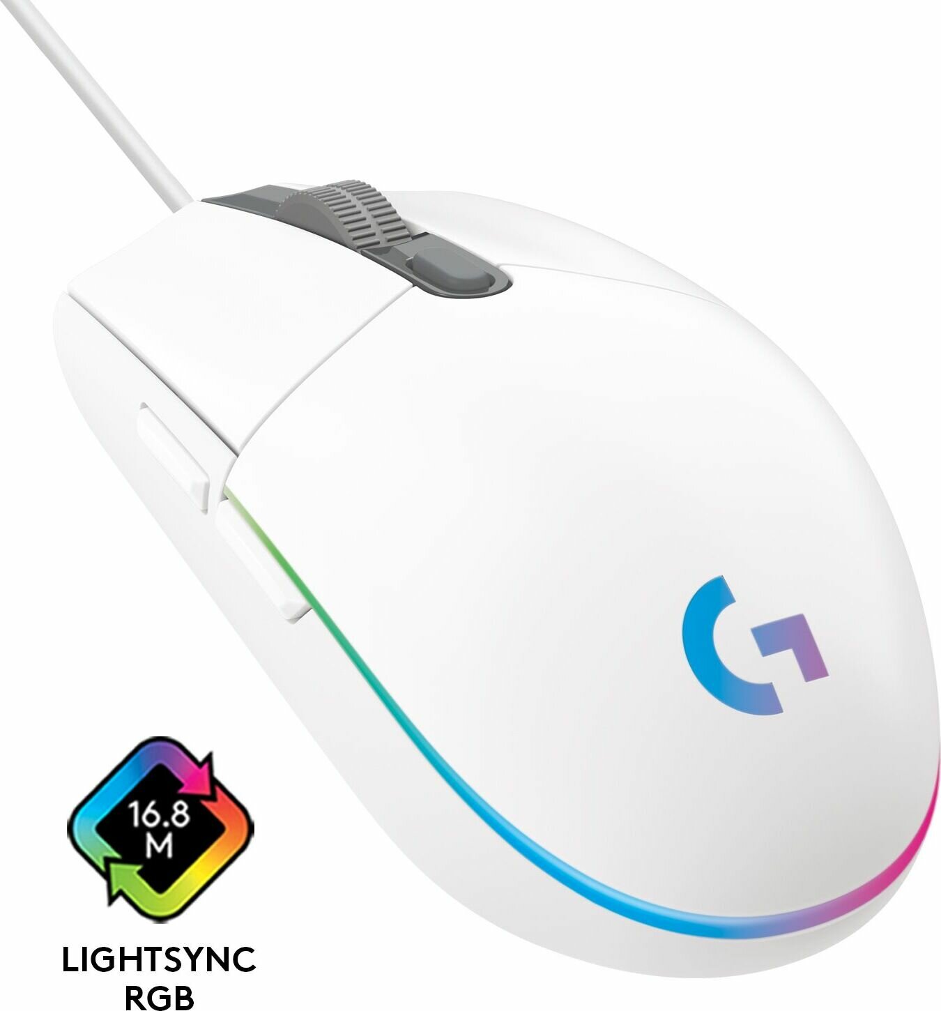 Logitech G Игровая мышь проводная G G102/G203 LIGHTSYNC, белый