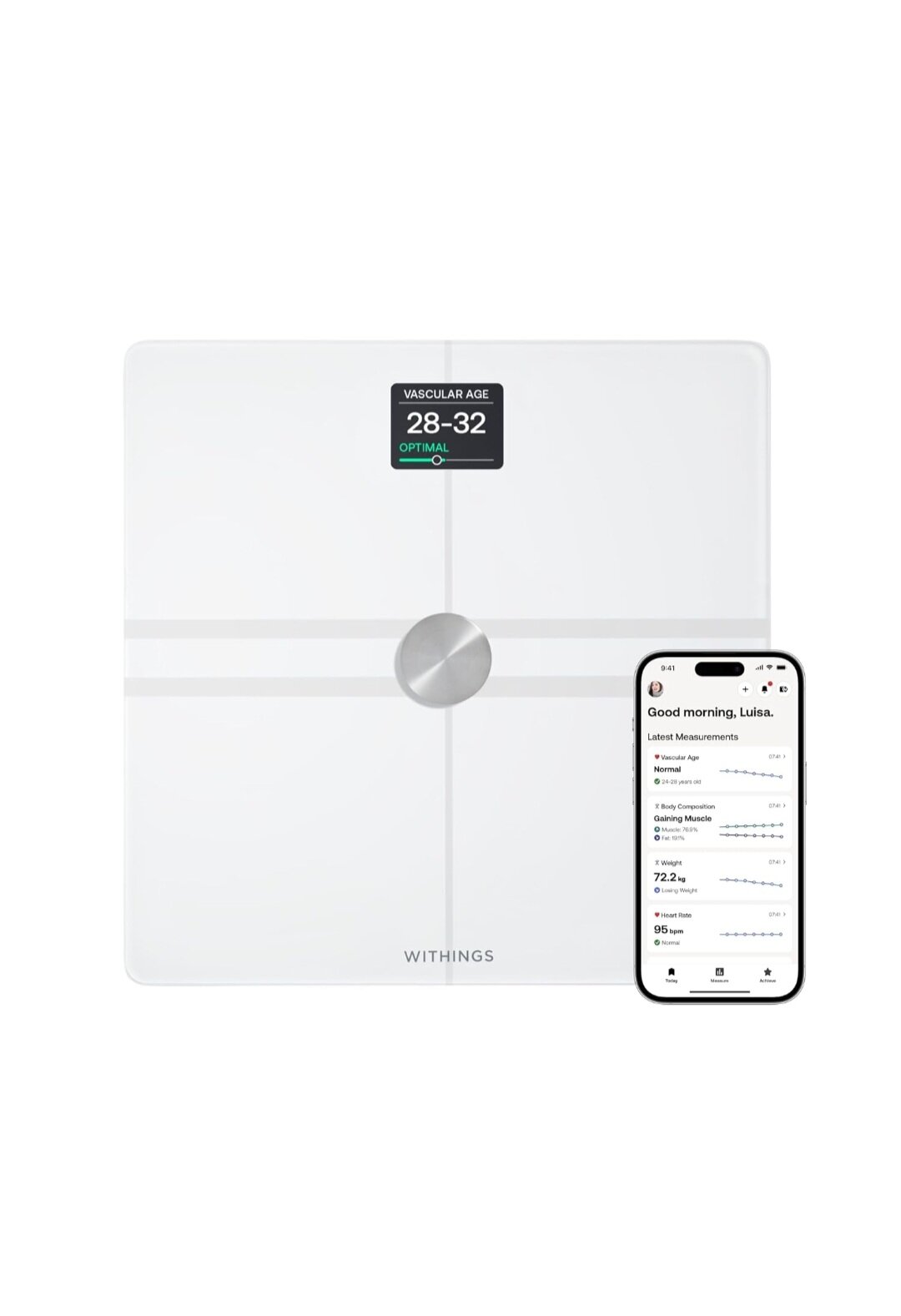 Умные весы Withings Body Comp для измерения массы и полного анализа тела. Белые. Европа