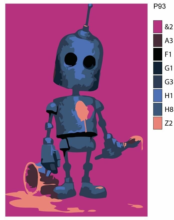Детская картина по номерам P93 "Компьютерная игра Machinarium (Машинариум). Йозеф" 20x30