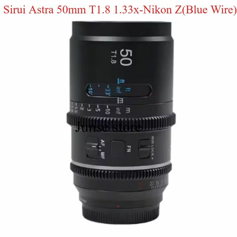 Объектив камеры SIRUI Astra 50mm T1.8 1.33x Nikon Z(Blue Wire/Синий свет) Full Frame Auto Focus Anamorphic Lens, Широкоугольный полнокадровый объектив с автофокусом и большой диафрагмой