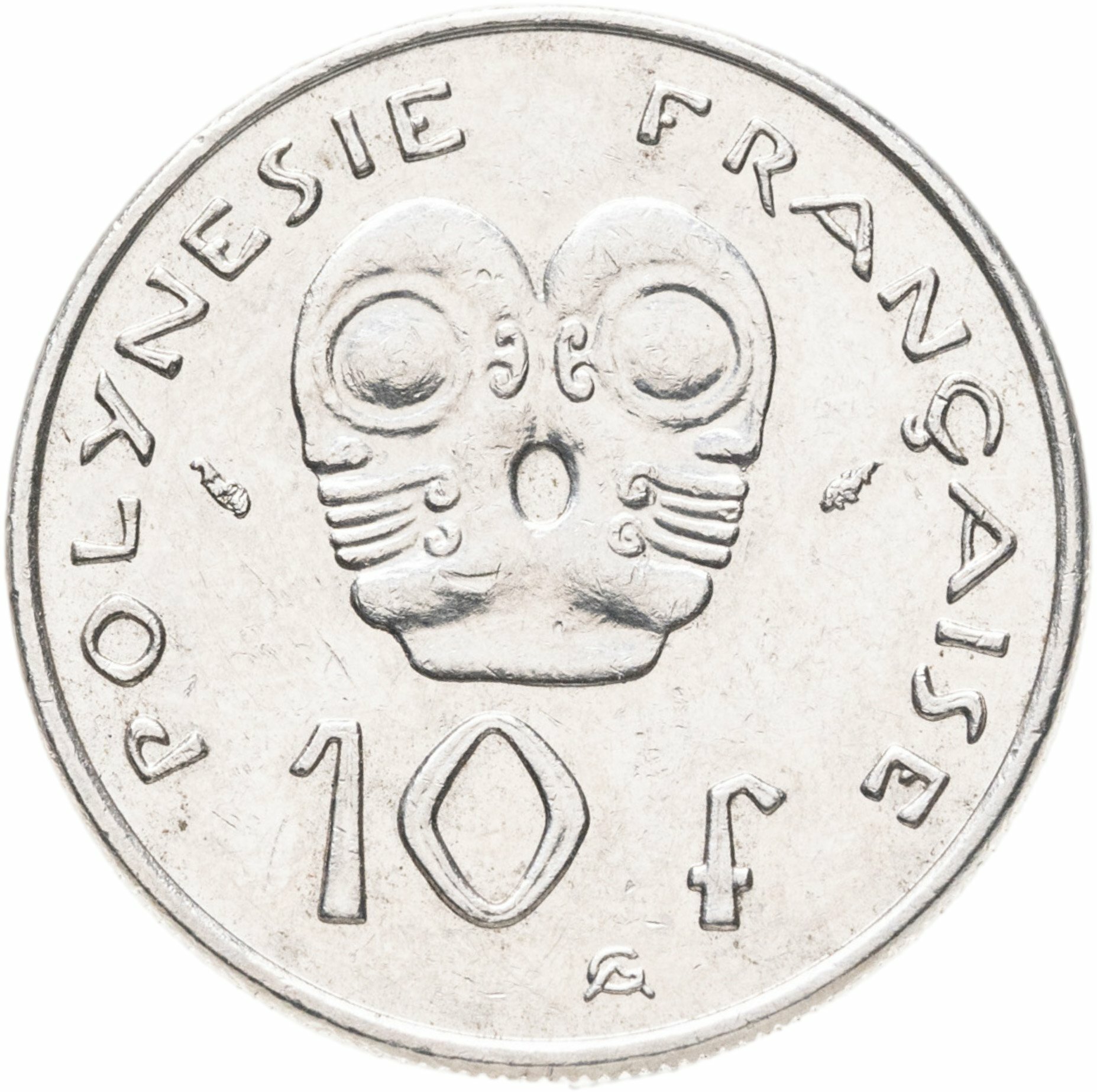Французская Полинезия 10 франков francs 1985, Никель, в сохранности XF-AU