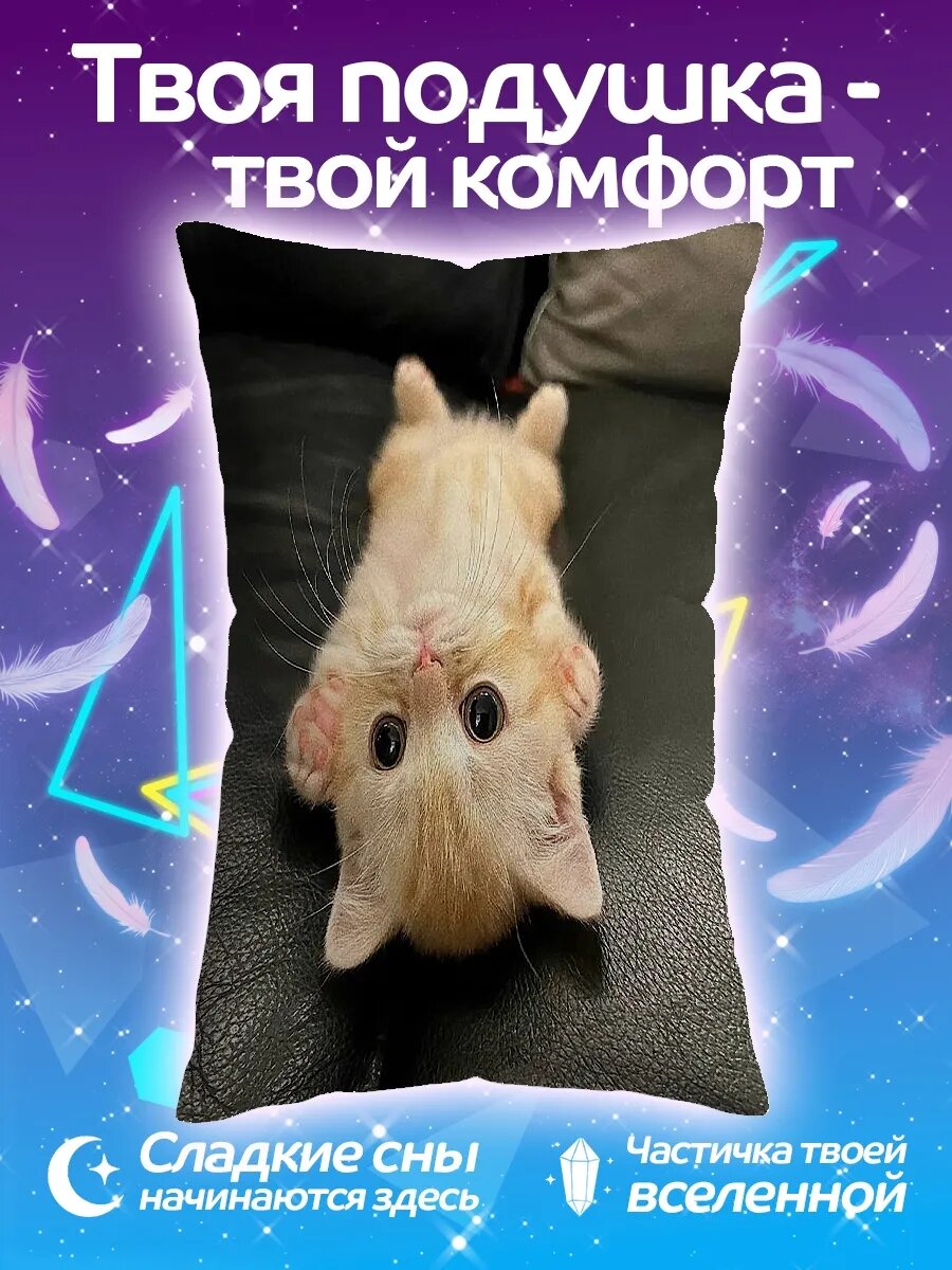 Подушка дакимакура Кот лежит на спине