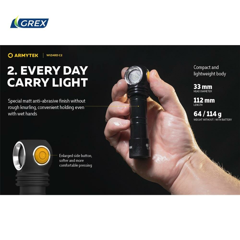 Фонарь Armytek Wizard C2 Magnet USB Белый — фото 1