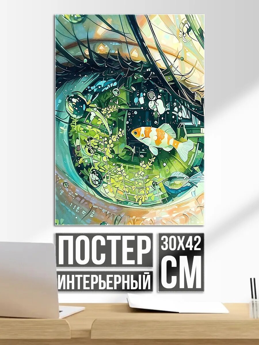 Плакат постер Глаз с аквариумом