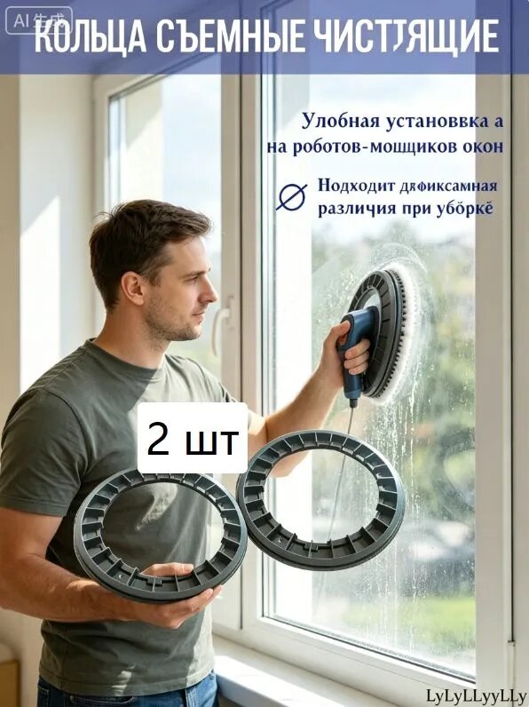 Кольца для робота мойщика окон, 2 шт, аксессуар для чистки, пластик, внутренний диаметр 11 см Подходит для S9, X9, X11 pro, X21