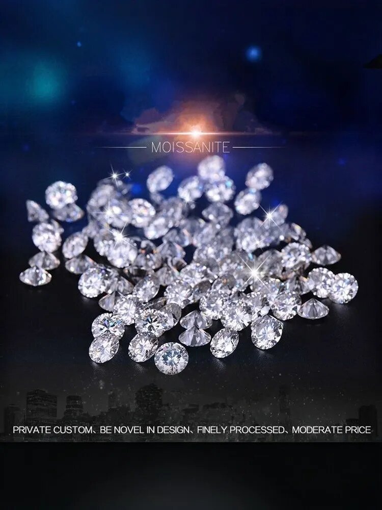 Круглые бриллианты Муассанит 1.5 мм,1,0 ct, мелкие драгоценные камни, для изготовления ожерелий, кольец и украшений. Идеальный выбор для подарков на свадьбу, День святого Валентина.