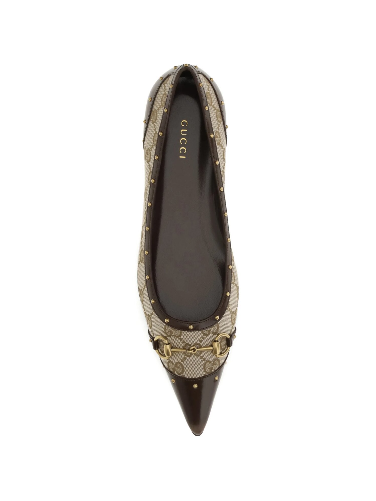 Балетки GUCCI Horsebit studded ballet flats, размер 37,5, разноцветный — фото 1