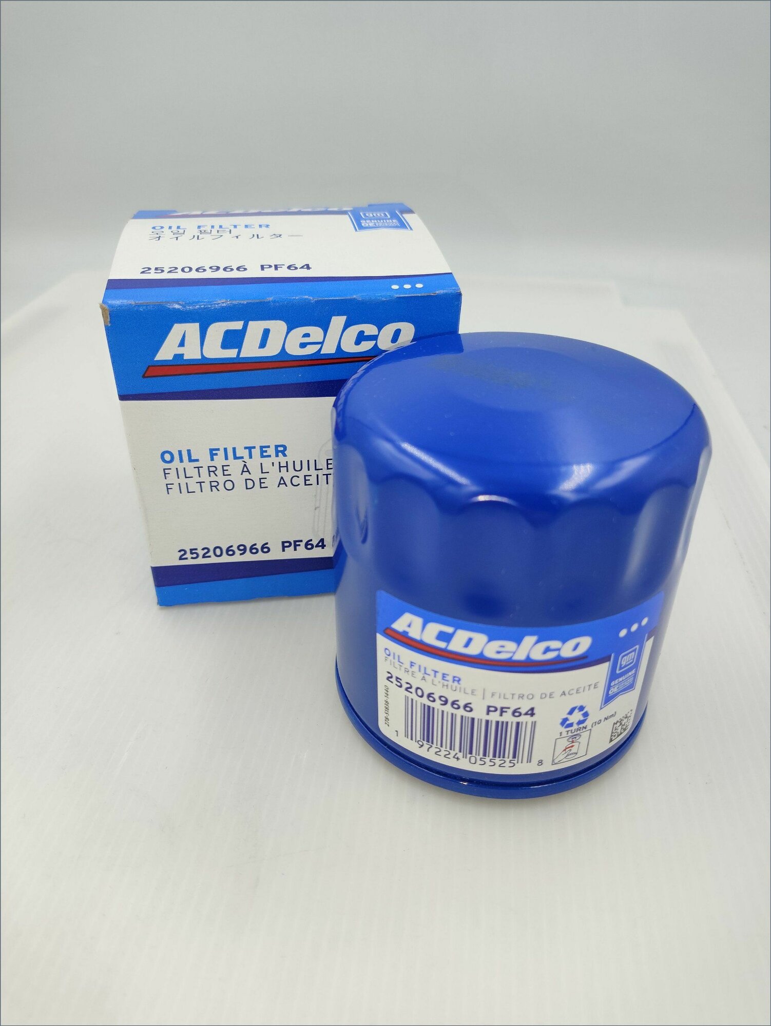 Масляный фильтр ACDelco 25206966 PF64 синий, цилиндрический, для автомобиля