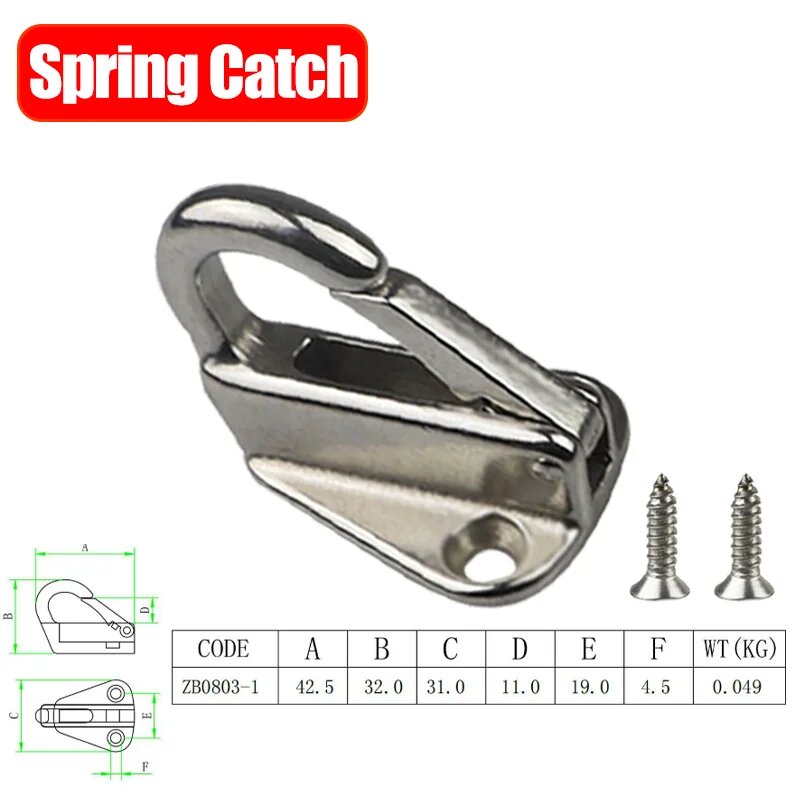 Крюк для отбортовочных кранцев из нержавеющей стали 10PCS, spring catch