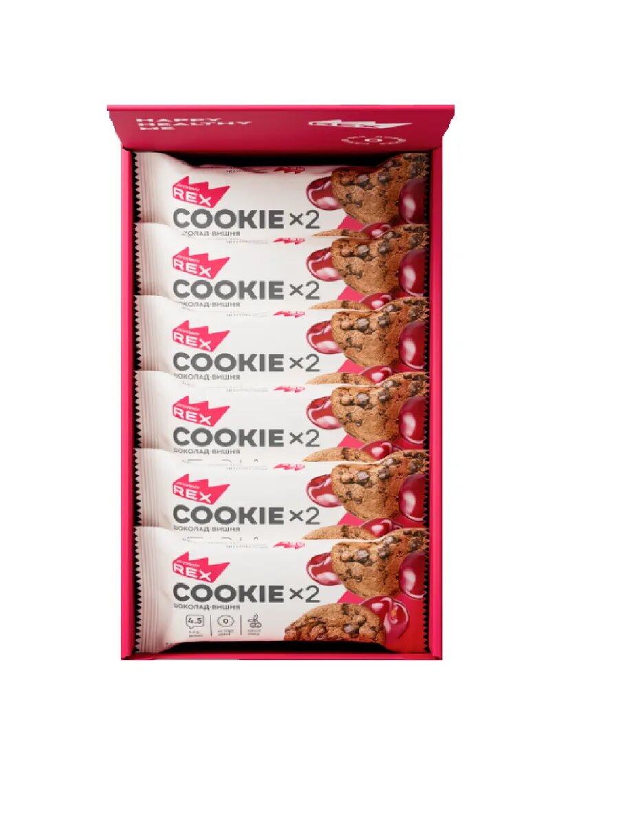Proteinrex Печенье протеиновое со вкусом шоколад-вишня, 50г, 12 шт