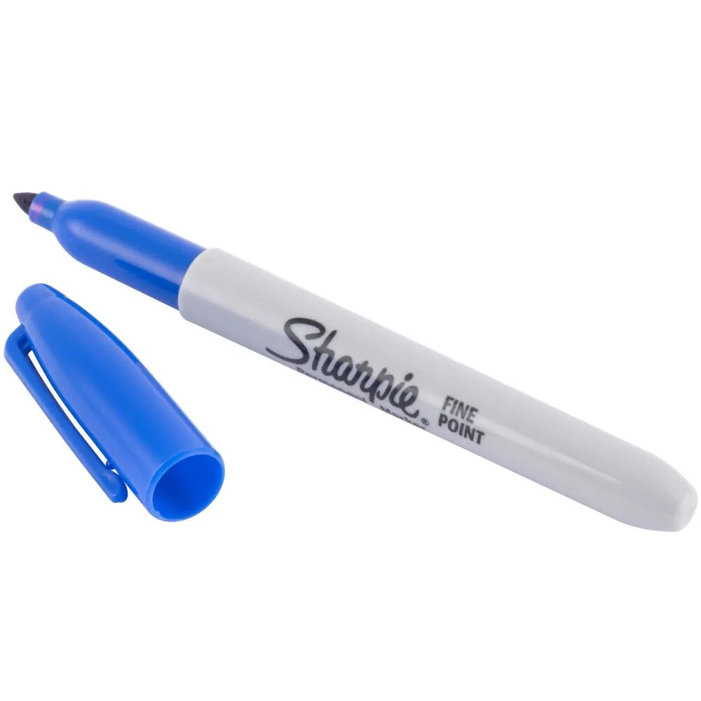 Sharpie перманентный маркер, тонкий наконечник, черный Синий, Синий