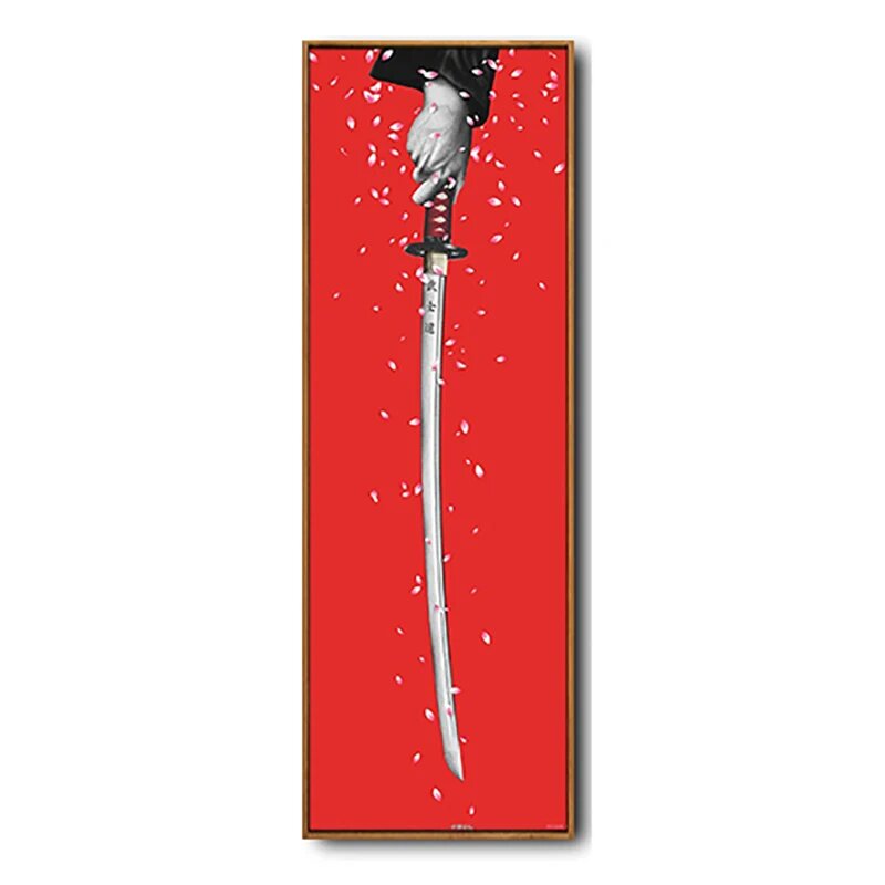 4-панельный постер MECITIAMAN "Тигр, самурай, гейша", на холсте Pic14, 55x165cm No Frame
