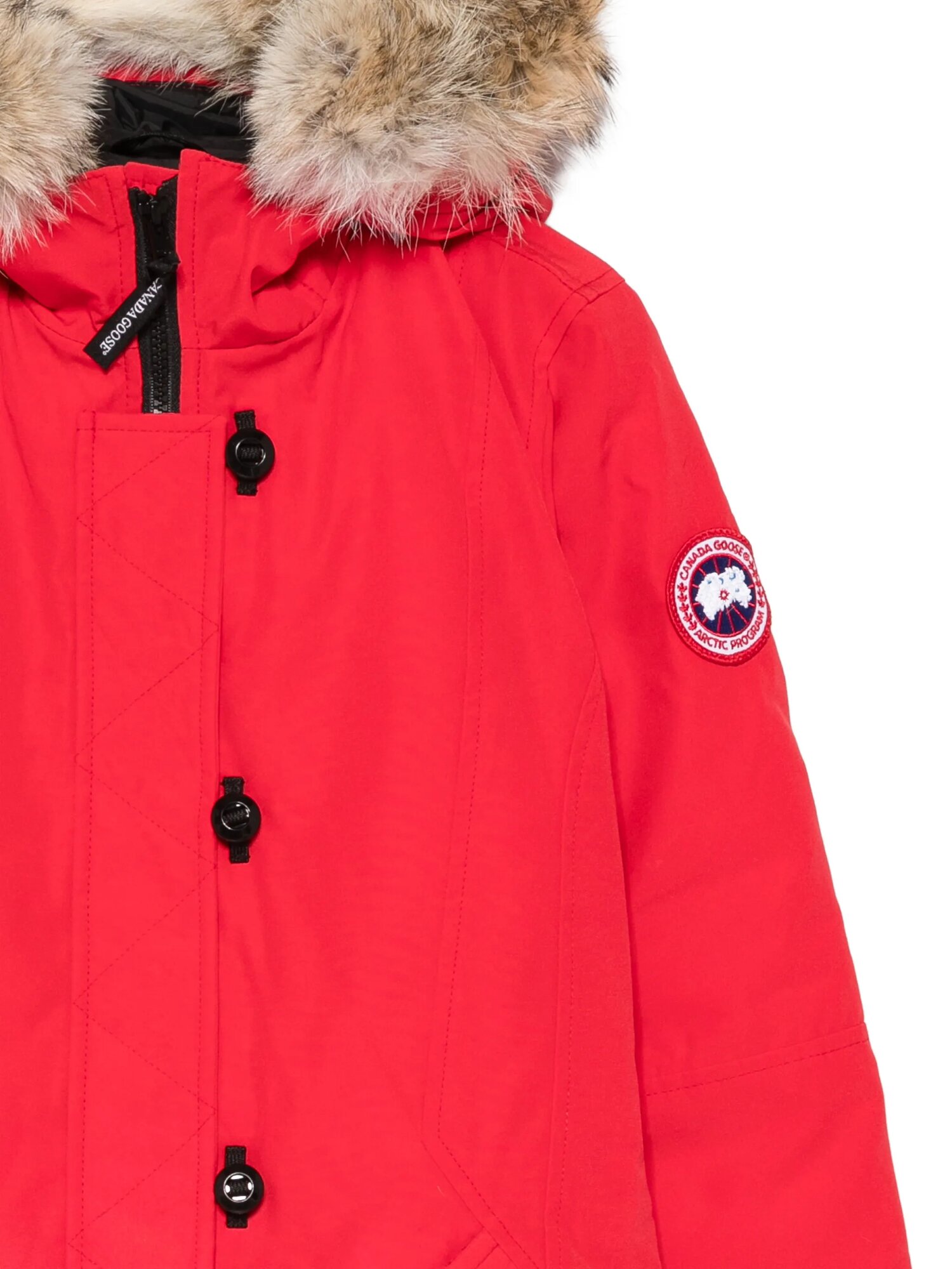Парка CANADA GOOSE Brittania, размер 148, темно-синий/бежевый/красный — фото 1