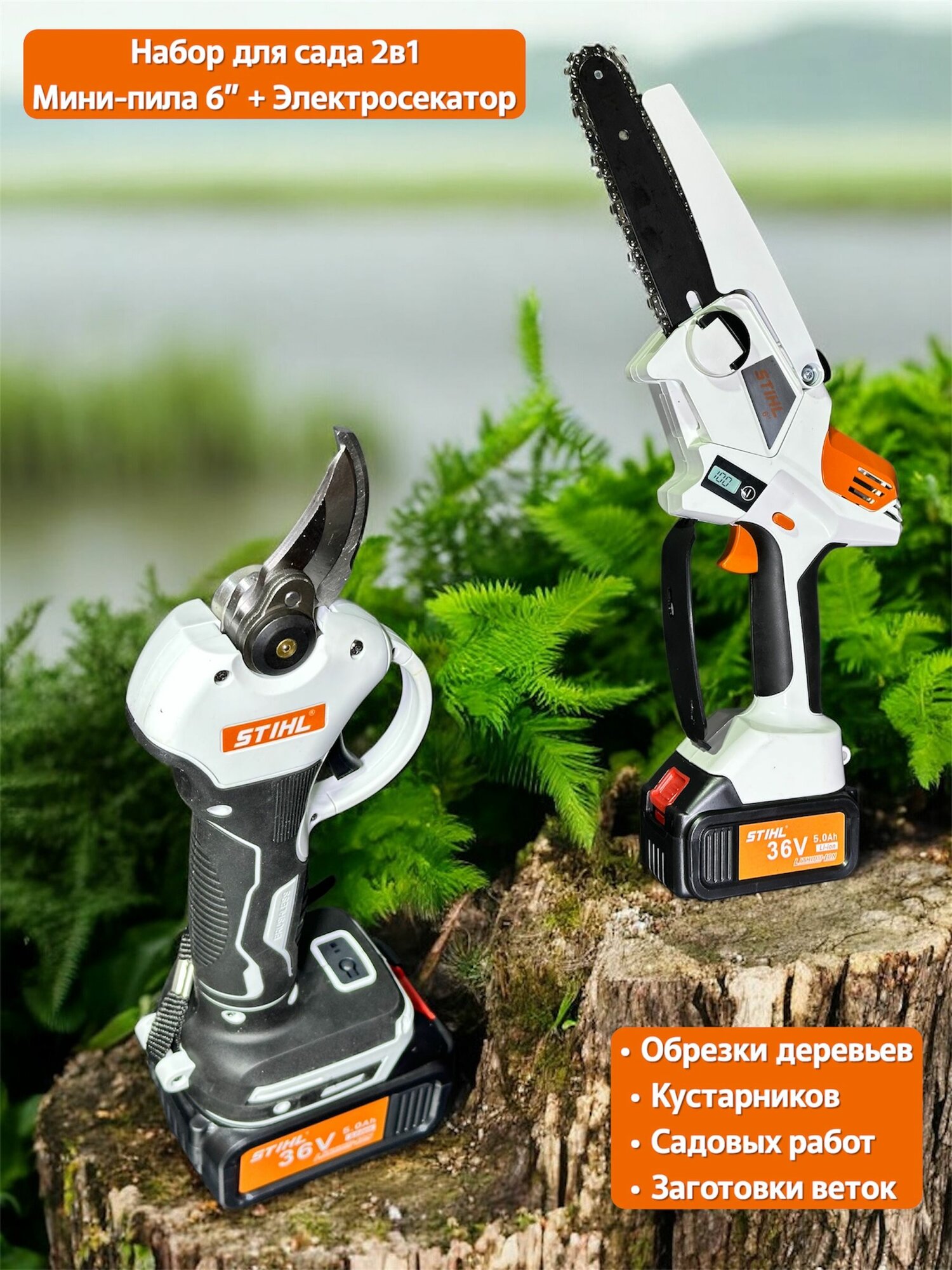 2в1 STIHL Набор аккумуляторных инструментов Секатор и Сучкорез 2в1