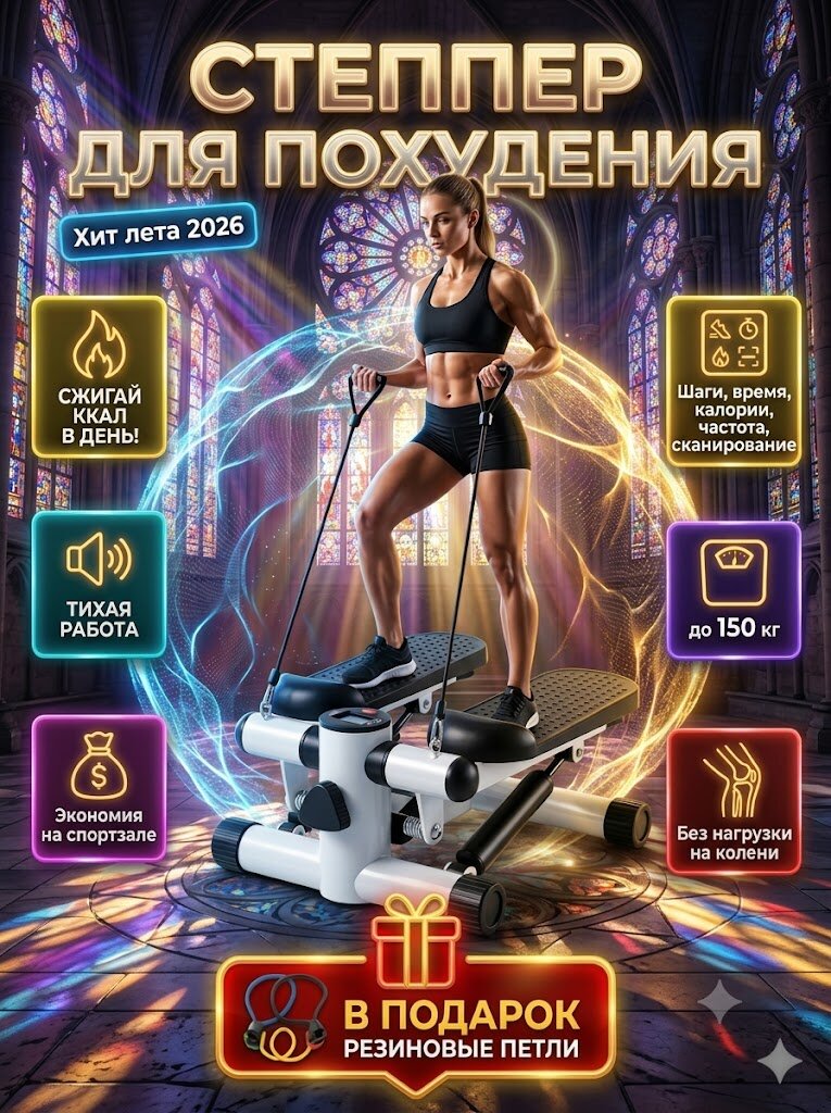 Степпер тренажер для дома 150кг тренажер для похудения для ходьбы