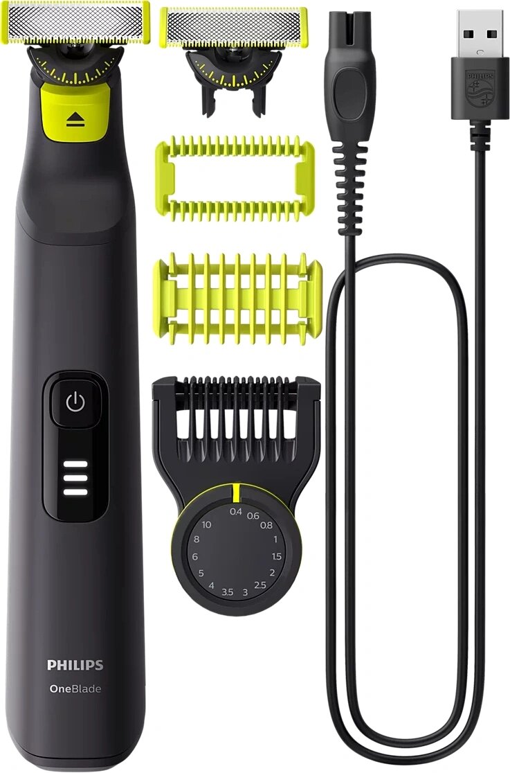 Триммер Philips OneBlade Pro QP6542/15 черный (насадок в компл:2шт)