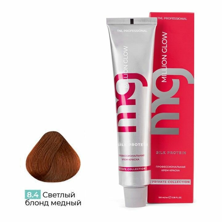 Крем-краска для волос Million glow Private collection Silk protein 8.4