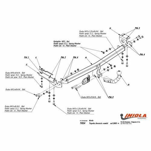 Фаркоп opel (frontera) IMIOLA T024
