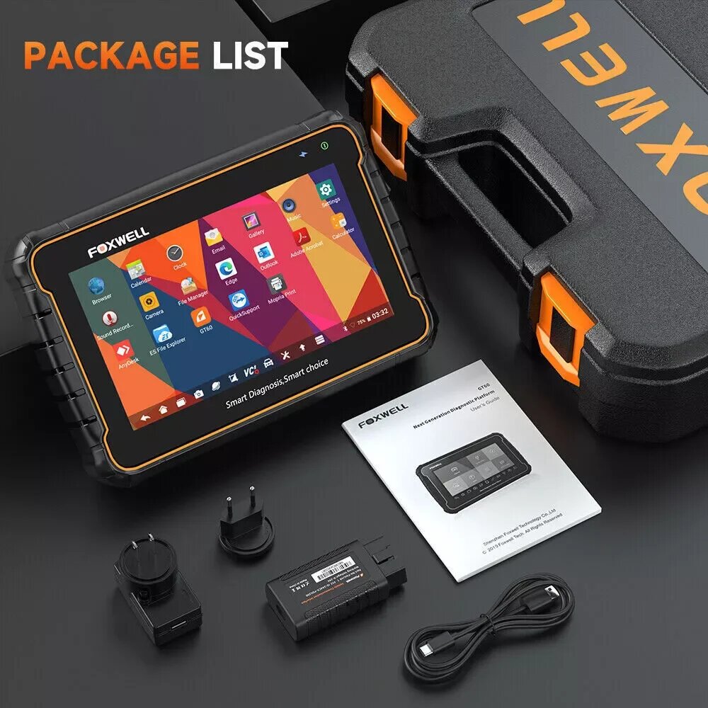 FOXWELL Автомобильный диагностический инструмент GT60 сканер OBD2 все системы Bluetooth TPMS DPF ABS 2 Автомобильный сканер Активный тест Считыватель автомобильных кодов