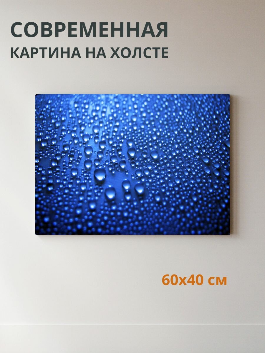 Картина на холсте Капли воды 60x40 см