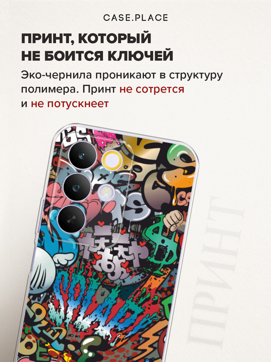 Силиконовый чехол на Realme C85 / Реалми C85 с принтом Граффити надписи — фото 1
