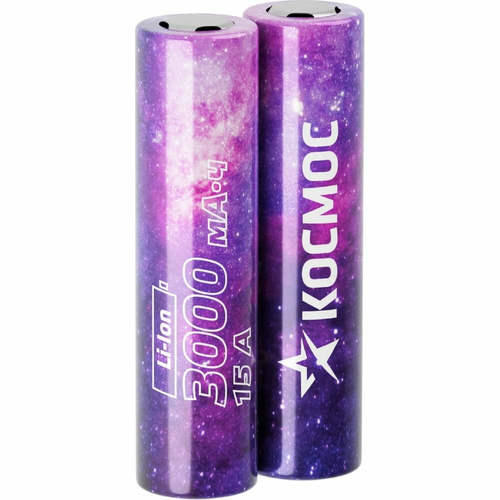 Высокотоковый аккумулятор космос 3000мАч 18650 Li-ion без защиты, 2S, KOC18650Li30UL20CS2 — фото 1