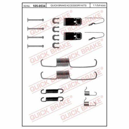 Комплект монтажный тормозных колодок Quick Brake 1050534 для Toyota Corolla, Starlet, Tercel