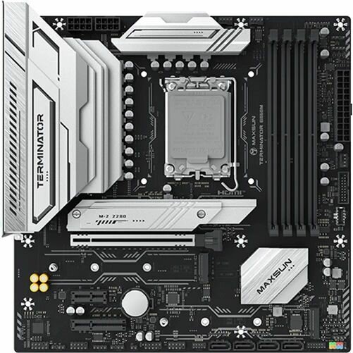 Материнская плата Maxsun Terminator B860M, LGA1851, Intel B860, 4xDDR5, 4xSATA, 3xM.2, 1xPCIe 5.0 x16, 1xPCIe 4.0 x4, 1xPCIe 4.0 x1, 1xDP, 1xHDMI