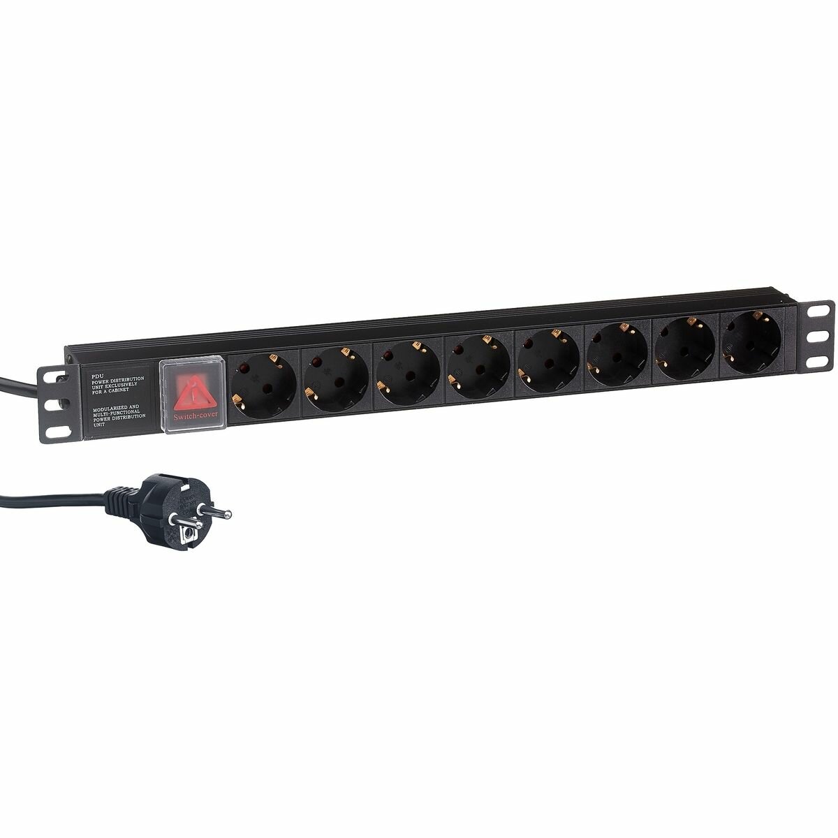 Блок розеток Exegate ServerPro PDU-19H805 Al-8S-EU3CU-SW 8 розеток, Алюминий, Черный