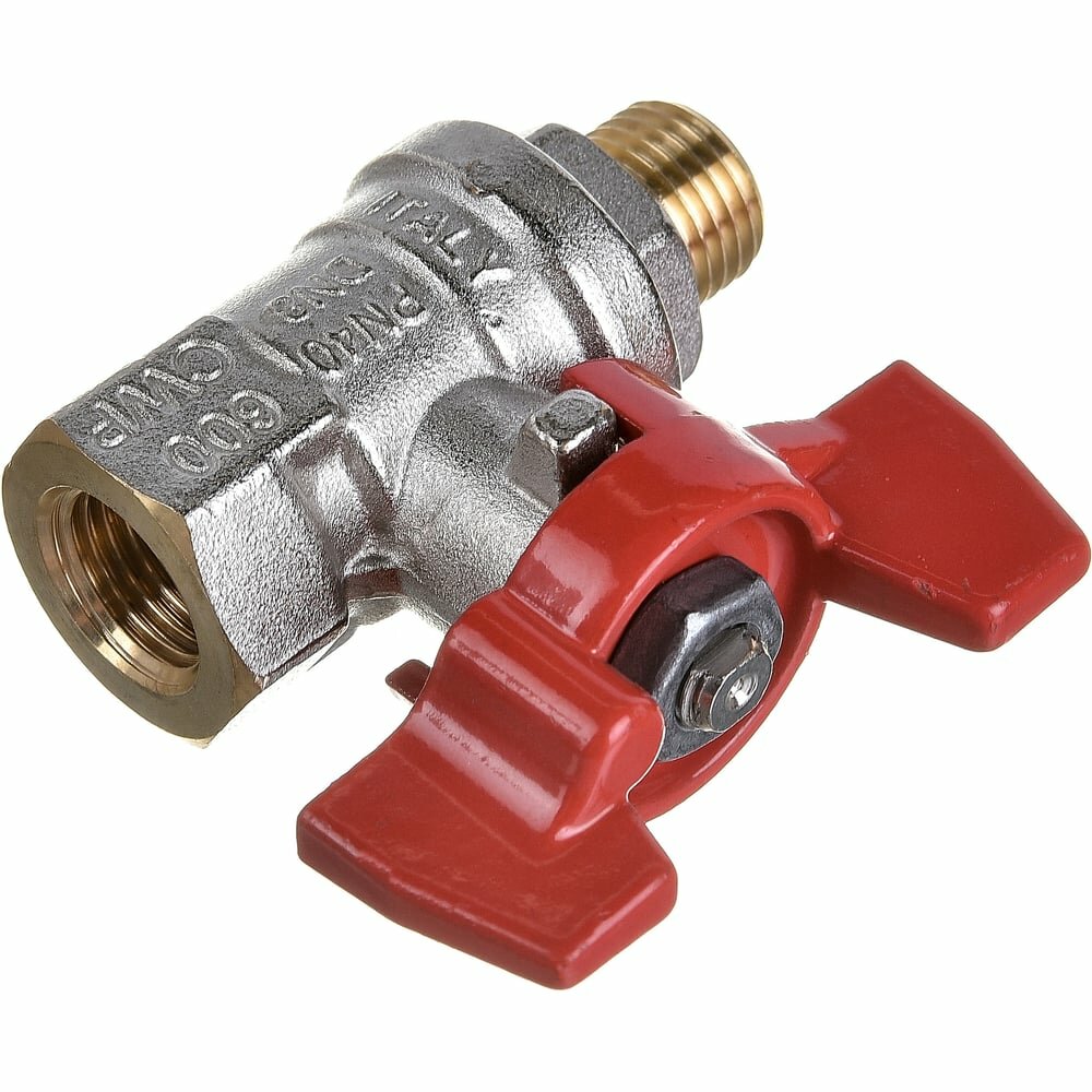Шаровой кран RuB, 1/4" DN8 PN40, ВР-НР, серия MILANO (S.90), бабочка S90B26