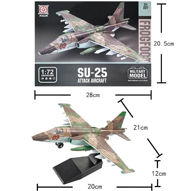 Сборная модель 1:72 Су-25 Грач штурмовик, Frogfoot, 3+ лет