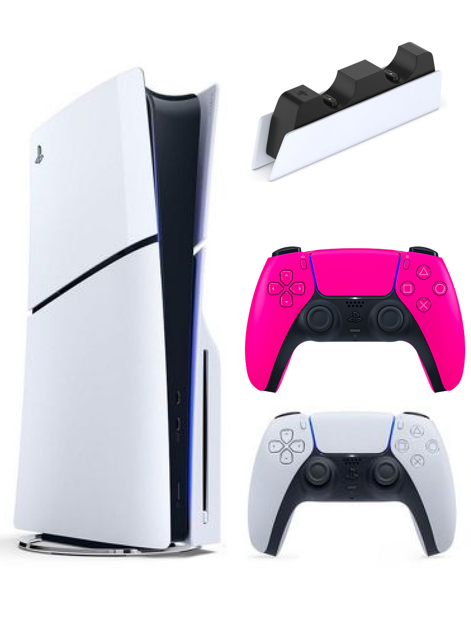 Игровая приставка Sony PS 5 Slim, 1ТБ(с дисководом) +2 геймпад (розовый) + Зарядная станция,(подробности в чате)