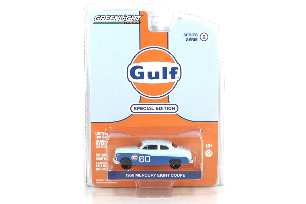 Модель коллекционная GREENLIGHT Mercury eight coupe #60 "gulf oil" 1950 (длина модели 6-10 см)