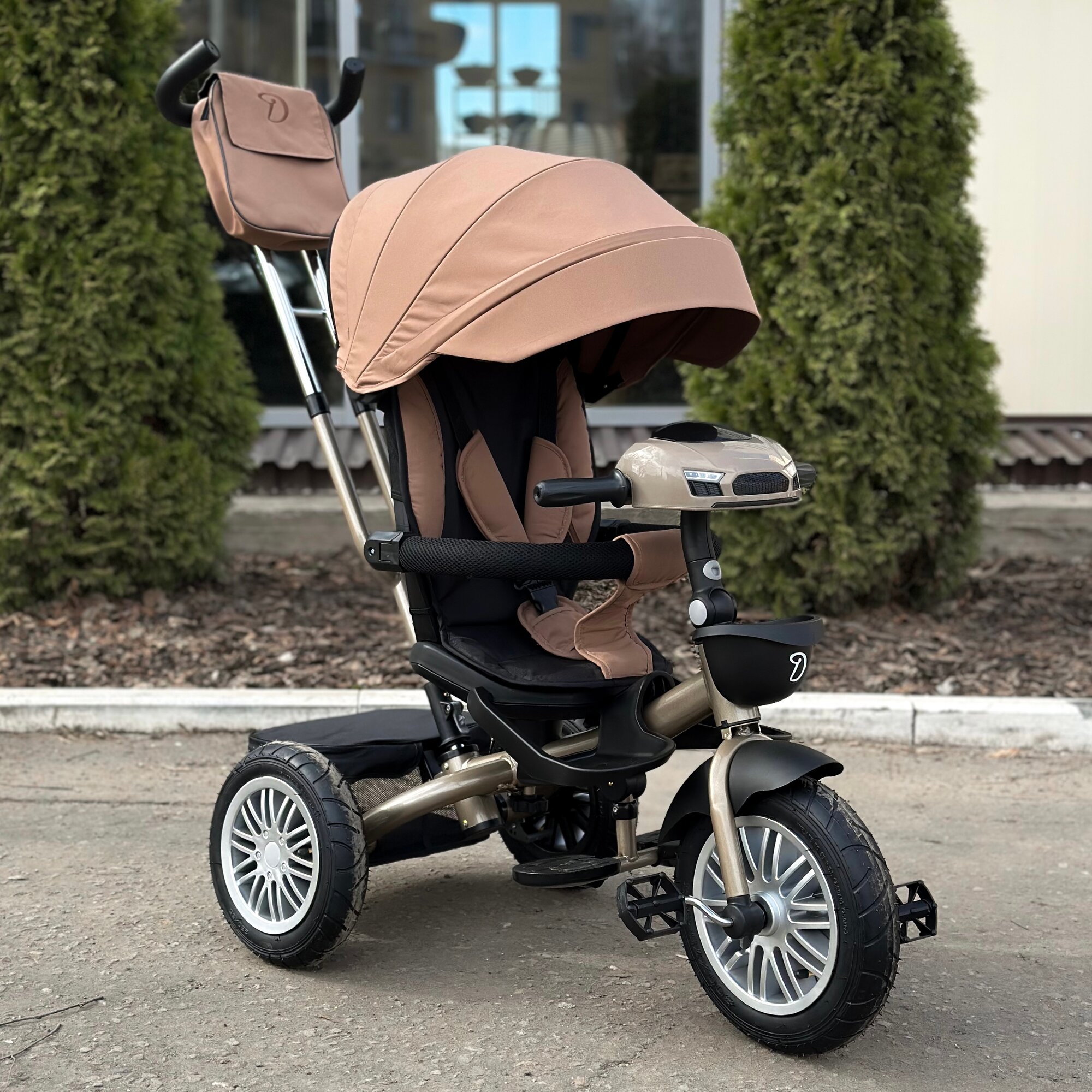 Детский трехколесный велосипед BREND LUXMOM DALUX ORIGINAL 3188, до 4х лет, коричневый