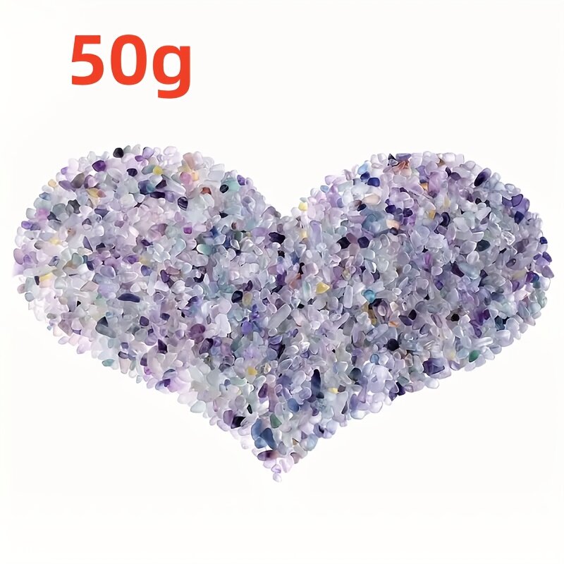 Натуральный цветной флюорит, дробленый камень, 50г/100г, для суккулентов, цветочных горшков, ваз, аквариумных декораций.