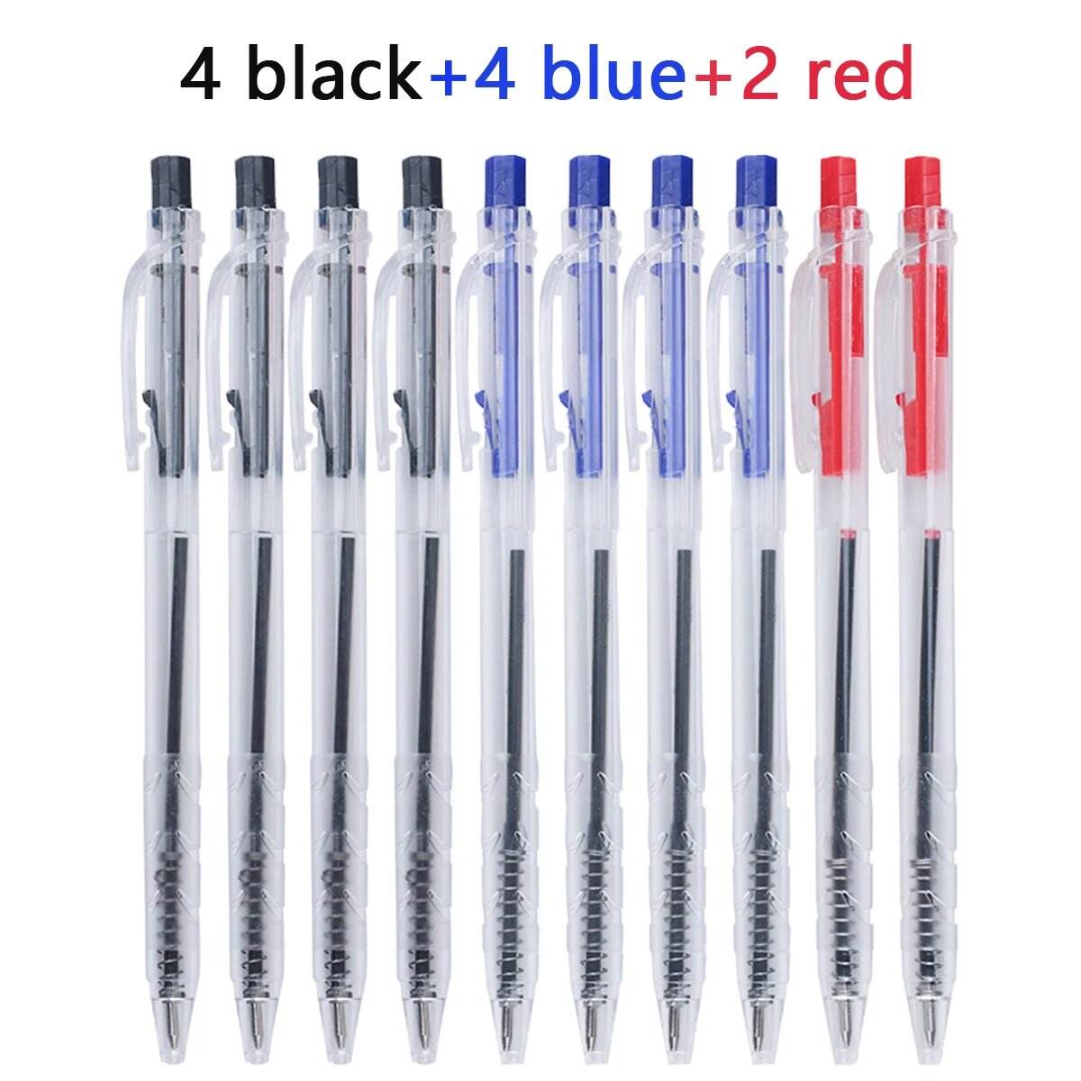 Шариковые ручки Haile, 10-30 шт, черный/синий/красный 4black 4blue 2red