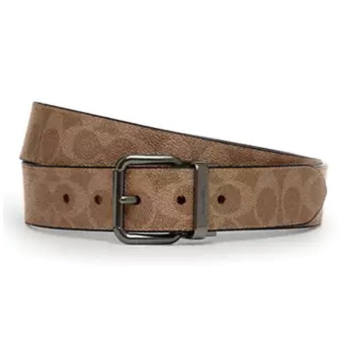 COACH Canvas Кожаные ремни Мужской Коричневый Ширина корпуса 3,8 см OneSize