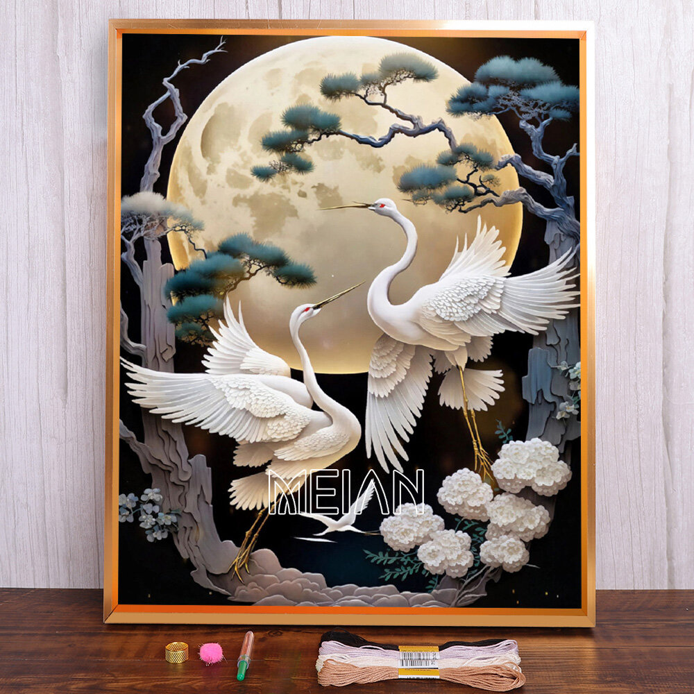 MEIAN Набор для вышивания,30x40CM, Чистый холст с сеткой 11CT,40 цветов