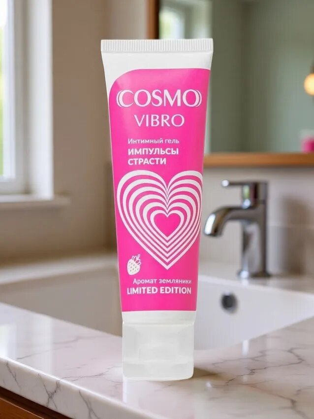 Возбуждающий гель на водно-силиконовой основе Cosmo Vibro с ароматом земляники - 50 гр.