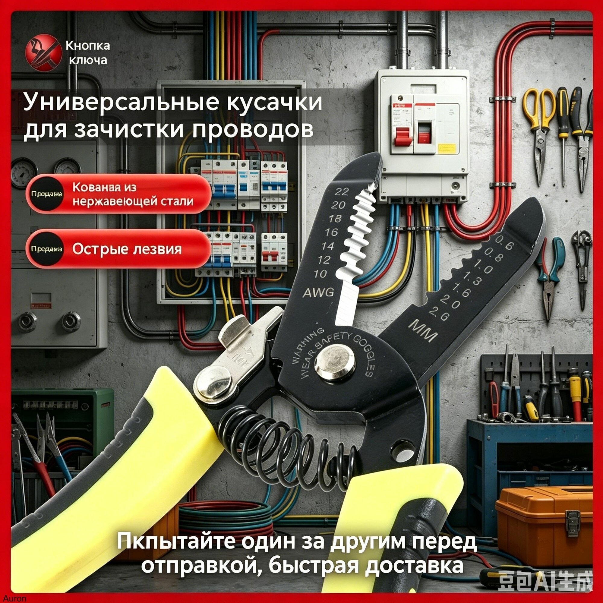 Многофункциональные электротехнические клещи зачистка, резка, скрутка проводов (подарок электрику)