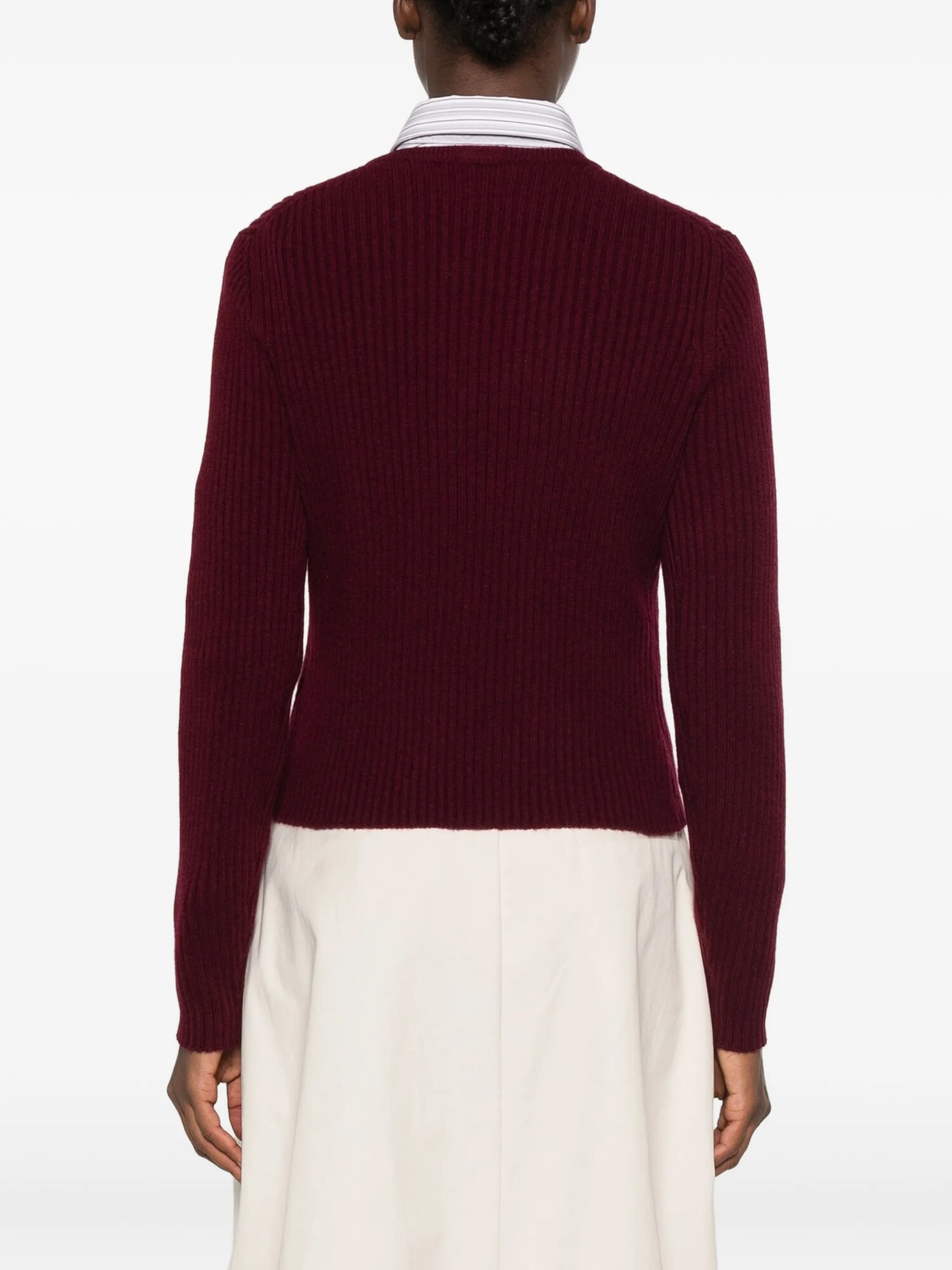 Кардиган Allude Ribbed-knit button-up cardigan, размер 36-38, Rouge Red — фото 1